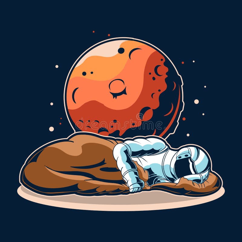 Astronaut Sleep on Space Vector Illustration Stock Vector ...