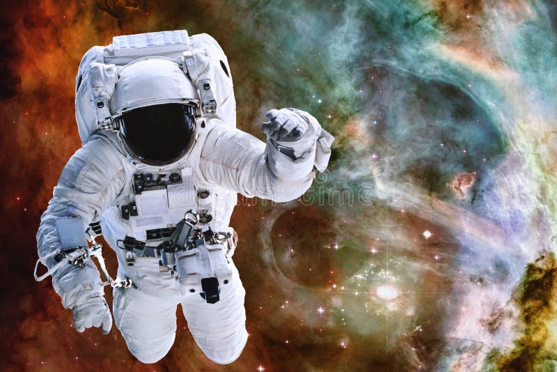 Astronaut Near Exploding Planet with Earth in Space Stock Photo - Image ...