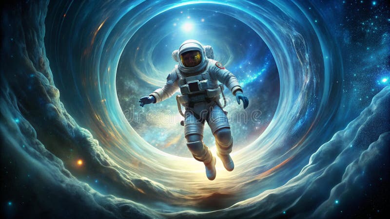 Astronaut in Space Abstract Forms in the Air AI-Generated Content Stock ...
