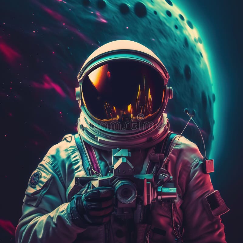 Astronaut in Space. the Art of Spaceman Stock Illustration ...