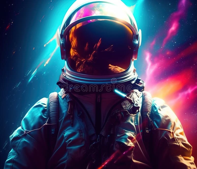 Astronaut in Space. the Art of Spaceman Stock Illustration ...