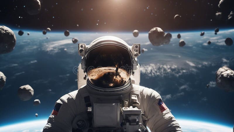 Astronaut in Space Astronaut in Outer Space Against the Backdrop of the ... Astronaut in Space Astronaut in Outer Space Against the Backdrop of the ...