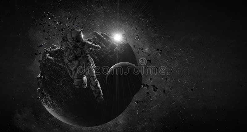 Astronaut and Space Exploration Theme. Stock Illustration ...