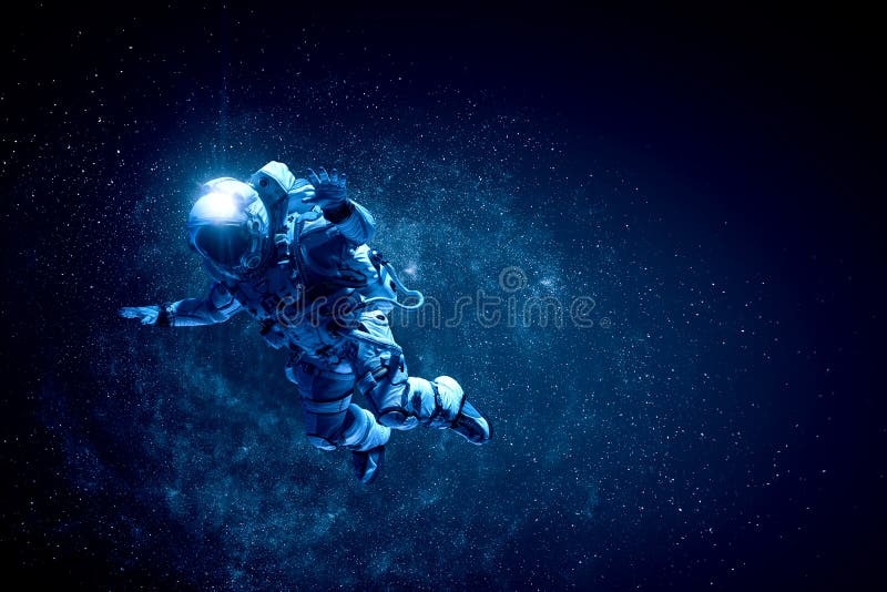 Astronaut and Space Exploration Theme. . Mixed Media Stock Illustration ...
