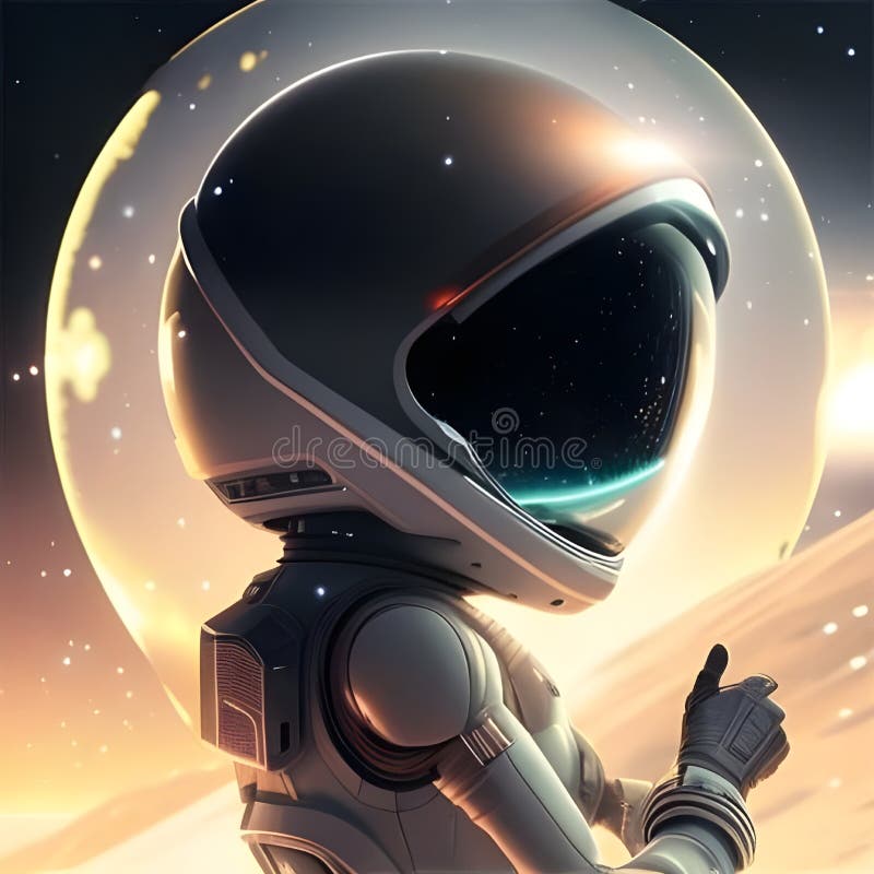 Astronaut in Space. Future Concept Stock Illustration - Illustration of ...