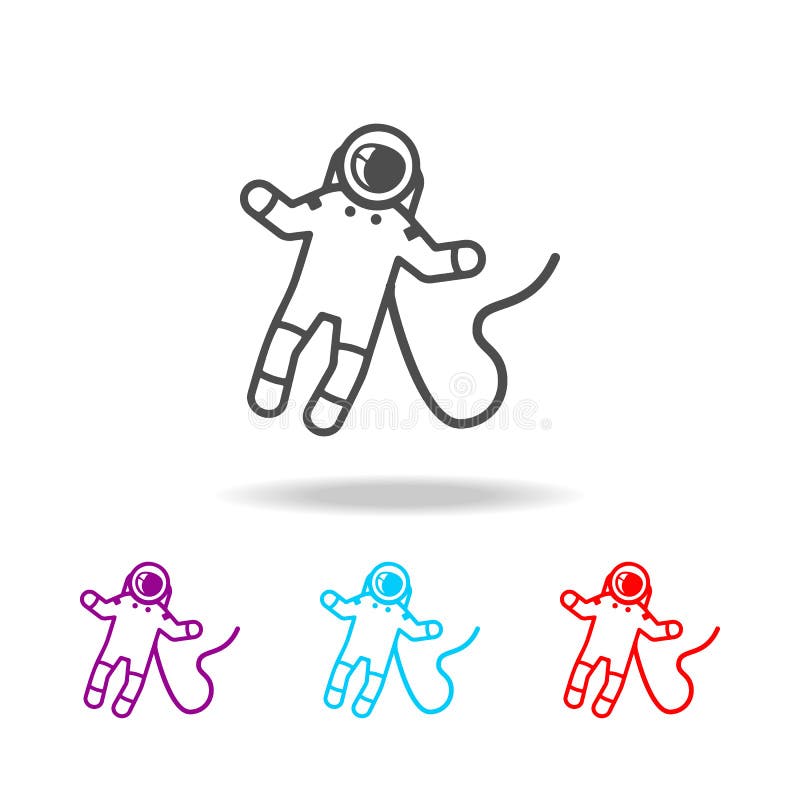Astronaut Icon on White Background. Vector Concept Illustration for ...