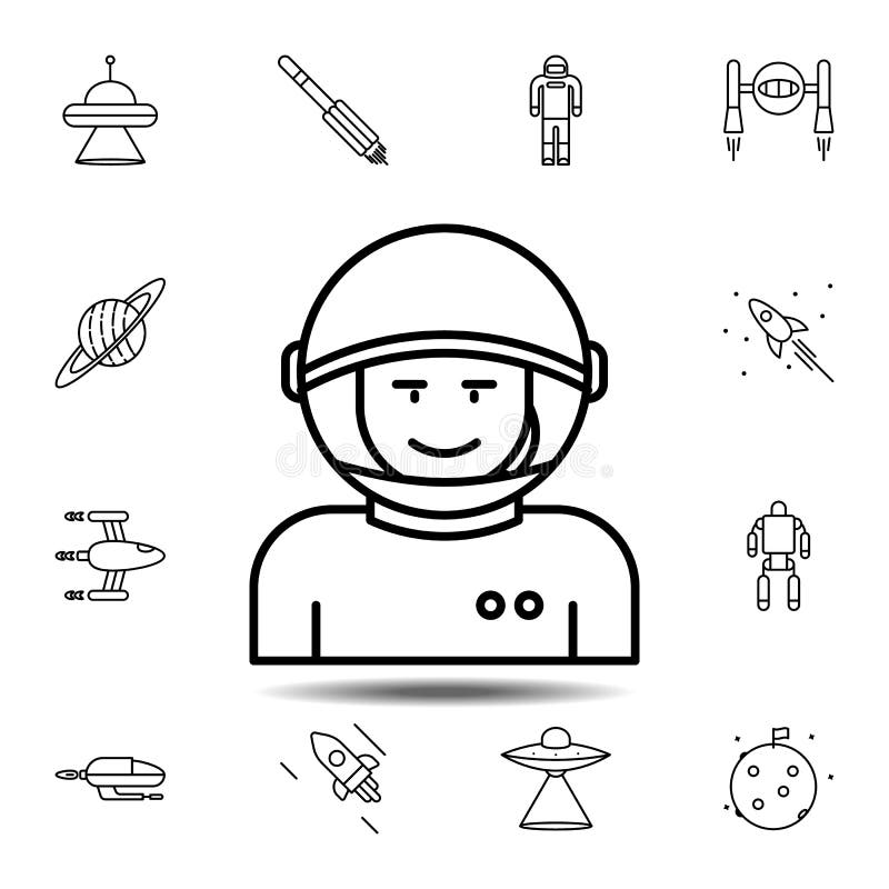 Coloring Page Outline of a Cartoon Astronaut in Spacesuit. Space Stock ...