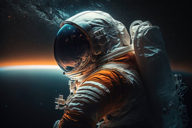 Astronaut in Space, No Face. AI Generated Stock Illustration ...