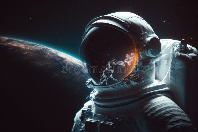 Astronaut in Space, No Face. AI Generated Stock Illustration ...