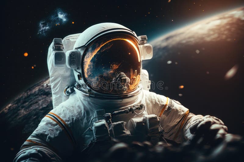 Astronaut in Space, No Face. AI Generated Stock Illustration ...