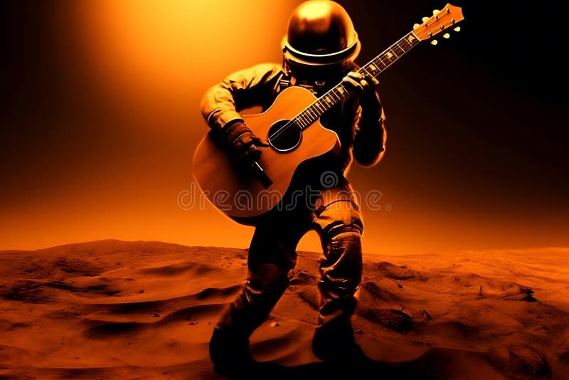 Astronaut Space Rock Guitar. Neural Network AI Generated Stock ...