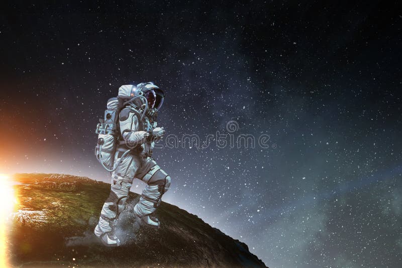 Exploring Outer Space. Mixed Media Stock Image - Image of concept ...