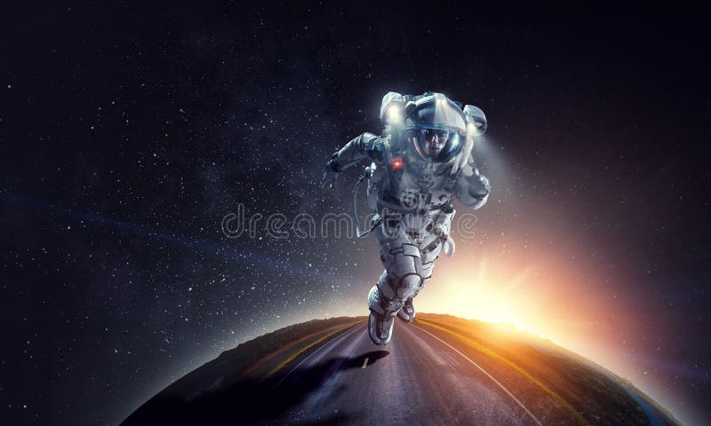 Astronaut Man Running Mixed Media Stock Photos - Free & Royalty-Free ...