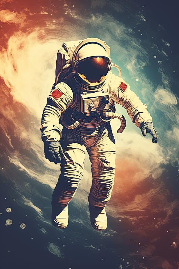 Space Traveler Woman on an Alien Planet Standing in Front of Time ...