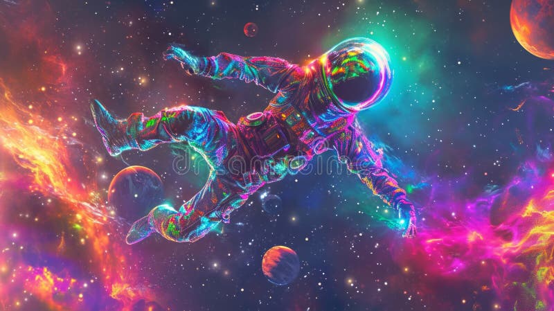 Astronaut in Space Suit Floating through the Air Stock Photo - Image of ...