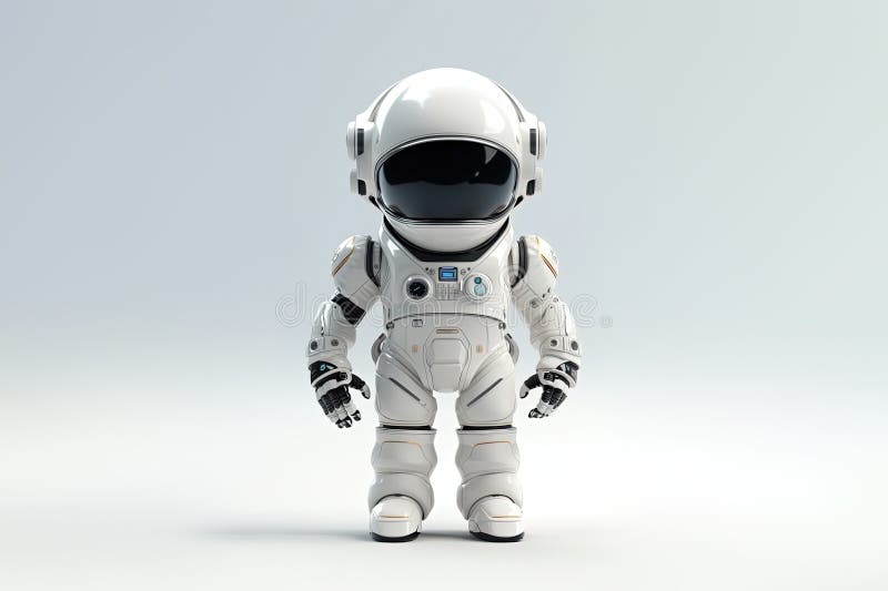 Astronaut in Space Suit and Helmet on Blue Background 3D Render Style Sci-fi Illustration Stock ...