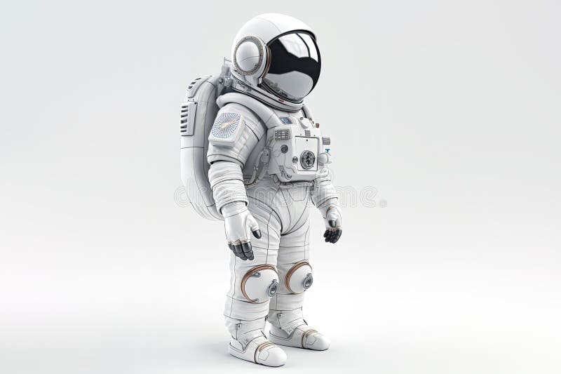 Astronaut in Space Suit and Helmet on Blue Background 3D Render Style Sci-fi Illustration Stock ...