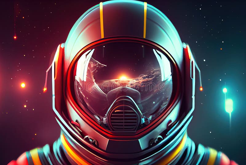 Astronaut in Space Suit in Space Portrait. Generative AI Stock ...