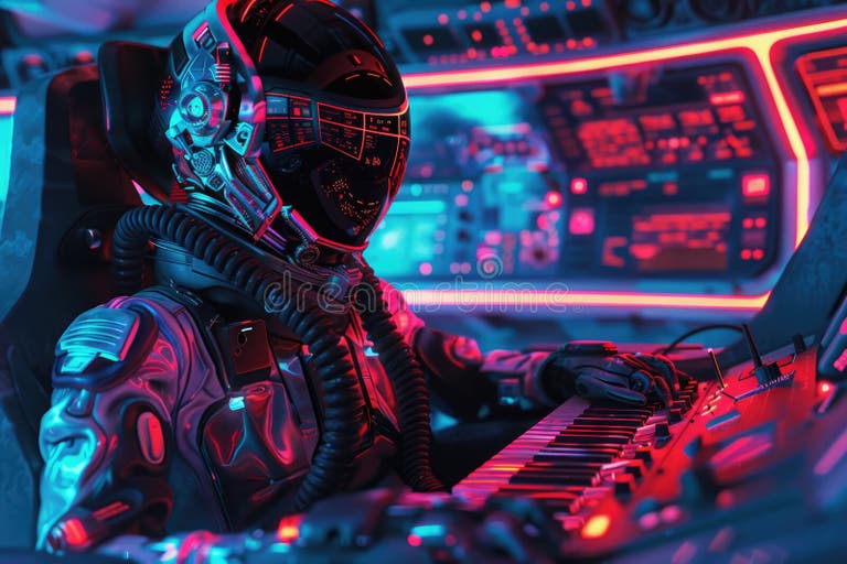 An Astronaut in a Space Suit Working on a Keyboard. Suitable for ...