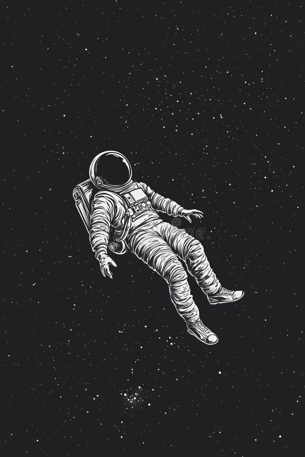 An Astronaut in Space on a Transparent Background Viewed from Above ...