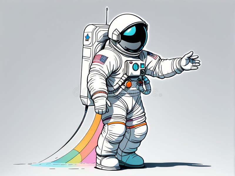 Astronaut in Space . Vector Illustration of Spaceman Stock Illustration ...