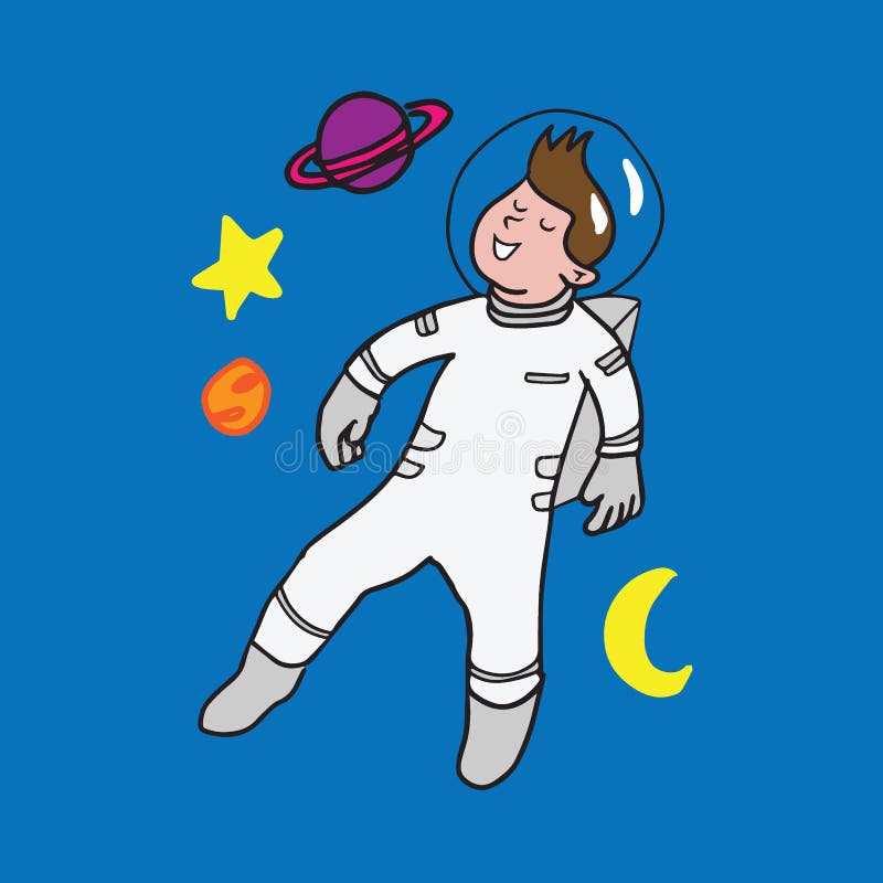 Astronaut Space Walking Cartoon Stock Vector - Illustration of nasa ...