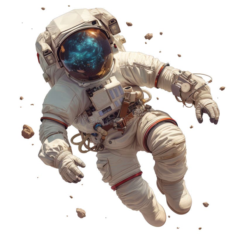 Astronaut in Space in Zero Gravity. Cosmonaut Protective Suit ...