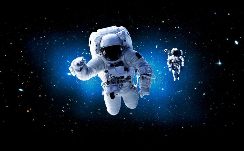 Astronaut Spaceman Do Spacewalk while Working for Space Station Stock ...