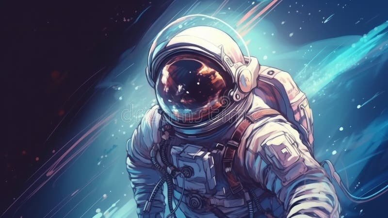 Astronaut Spaceman Do Spacewalk while Working for Space Station in ...