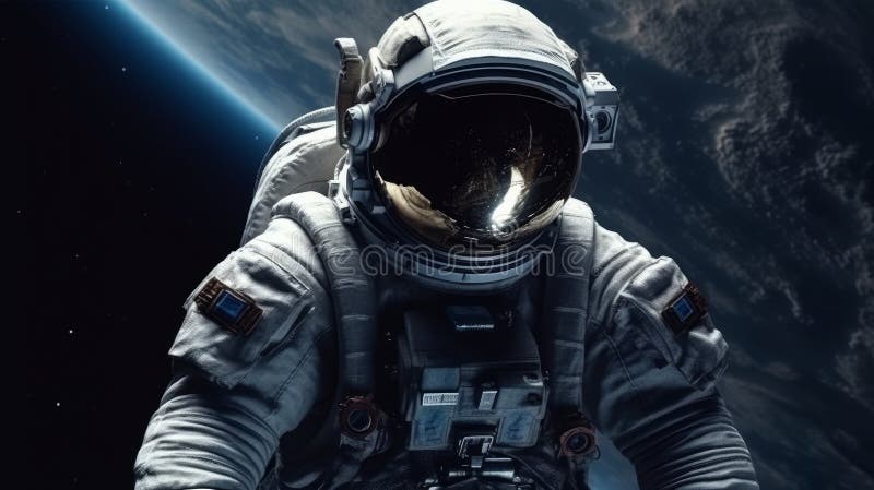 Astronaut Spaceman Do Spacewalk while Working for Space Station in ...