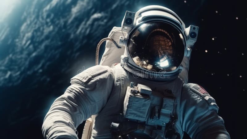 Astronaut Spaceman Do Spacewalk while Working for Space Station in ...