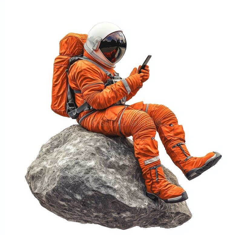 An Astronaut Spaceman Illustration in Outer Space. Transparent ...