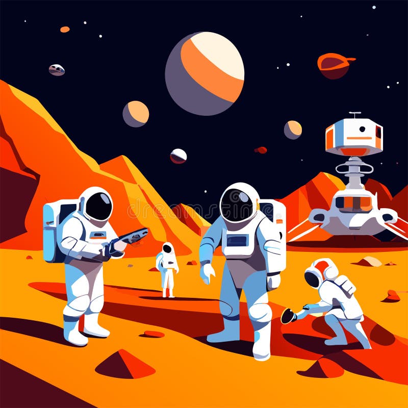Astronaut Spaceman in Outer Space Cartoon Vector Illustration ... Astronaut Spaceman in Outer Space Cartoon Vector Illustration ...
