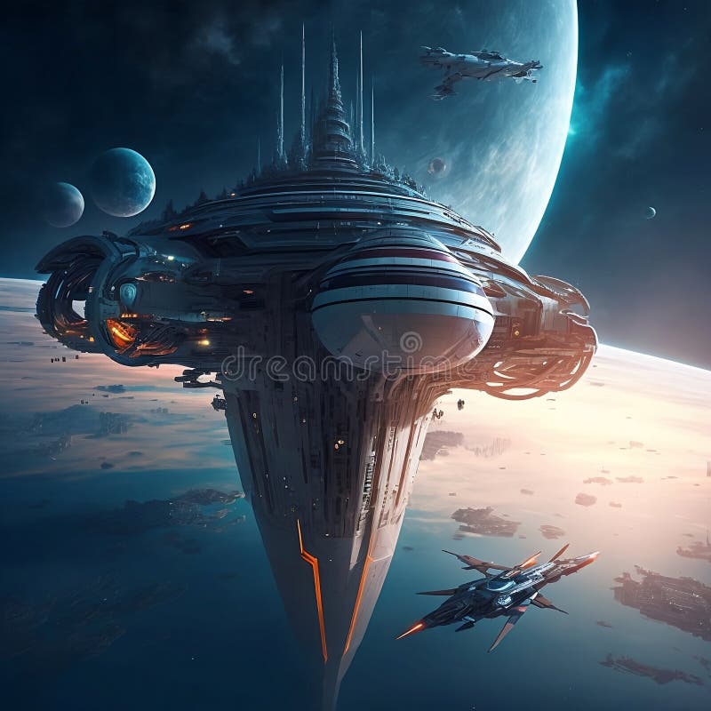 Astronaut Exploration of the Universe in Fantasy Tone Theme. Stock ...