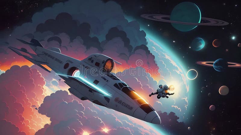 Astronaut in a Spacesuit Flies in Deep Space Animation. AI Generated ... Astronaut in a Spacesuit Flies in Deep Space Animation. AI Generated ...