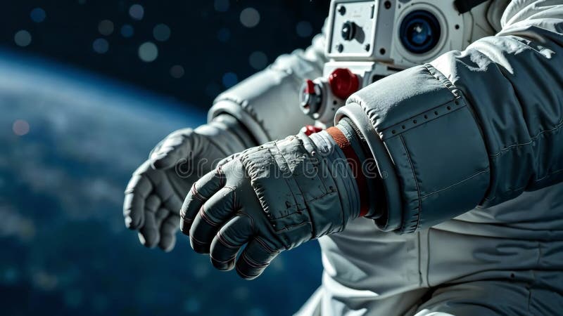 An Astronaut in Spacesuit Flies in Outer Space in Zero Gravity. AI ...