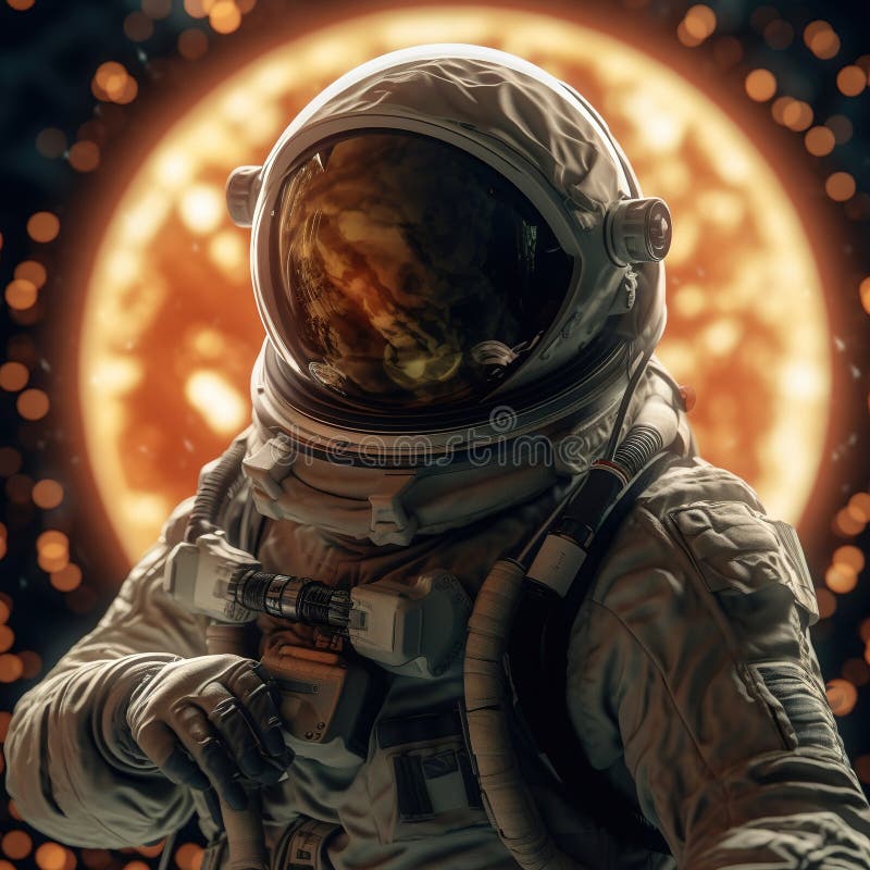 Astronaut in Spacesuit and Helmet on a Dark Background. Stock ... Astronaut in Spacesuit and Helmet on a Dark Background. Stock ...