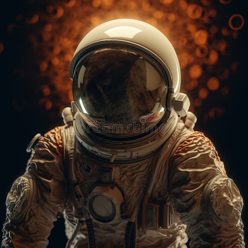 Astronaut in Spacesuit and Helmet on a Dark Background. Stock ... Astronaut in Spacesuit and Helmet on a Dark Background. Stock ...