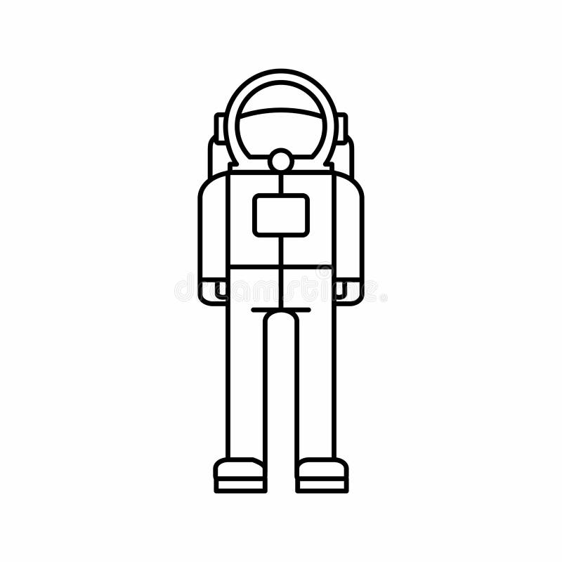 Astronaut Spacesuit Outline Vector Icon Stock Vector - Illustration of ... Astronaut Spacesuit Outline Vector Icon Stock Vector - Illustration of ...