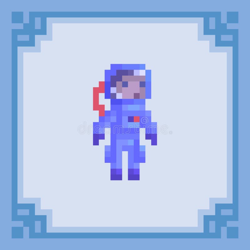 Astronaut in Spacesuit. Pixel Art Character Stock Vector - Illustration ...