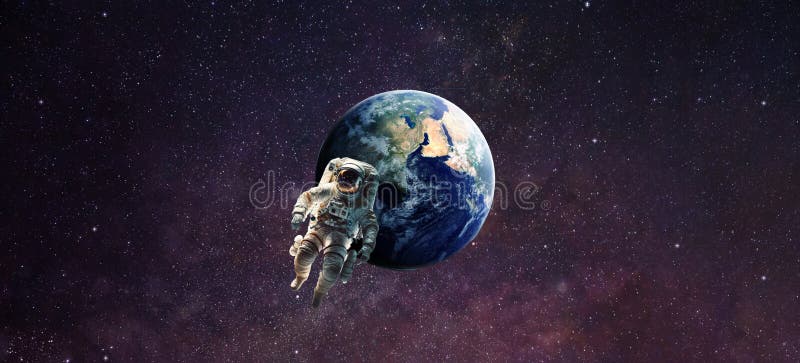 Astronaut in Spacesuit Sitting on the Earth Stock Illustration ...