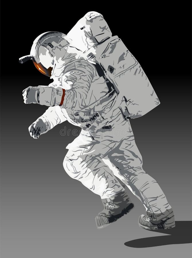 Walking_astronaut stock vector. Illustration of technology - 196523724