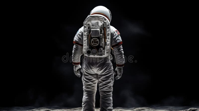 Astronaut Stand on Space Background with Stars. Spaceman in Spacesuit ...