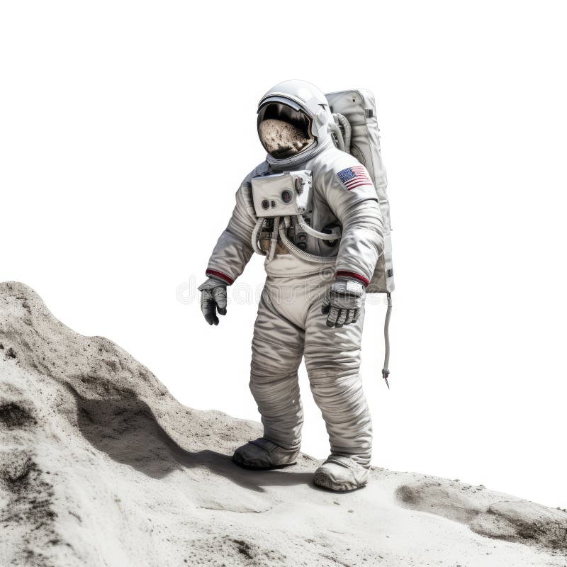 An Astronaut Standing on a Hill, Exploring the Unknown Stock ...