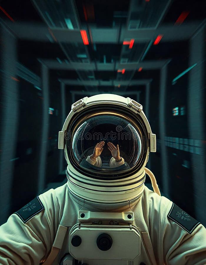 Astronaut Staring into Rectangular Portal Concentric Frames Liminal ...