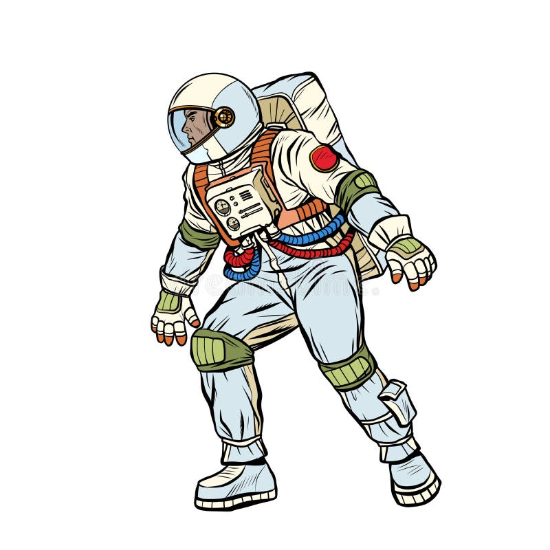 Astronaut Step Forward. Space Exploration Stock Vector - Illustration ...