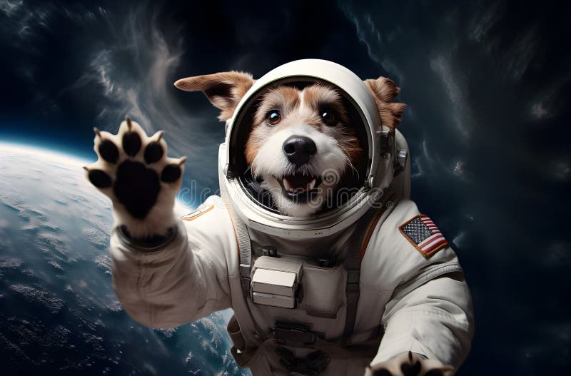 Astronaut Suit, Dog Space Suit,, Flying into Space, Stock Image - Image ...