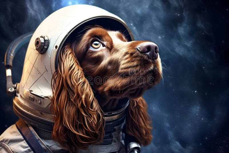 Astronaut Suit, Dog Space Suit,, Flying into Space, Stock Illustration ...