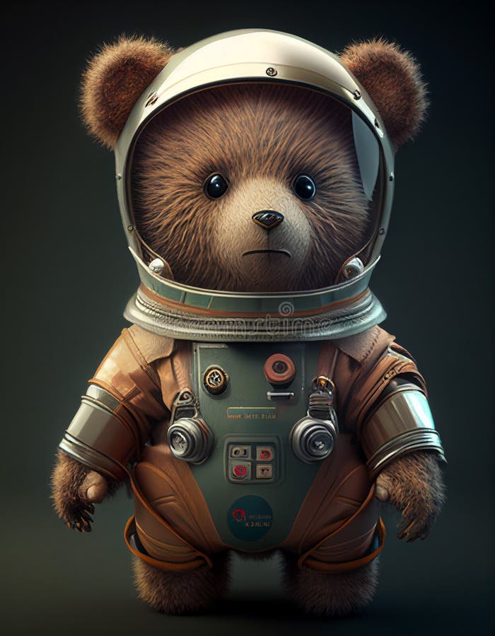 Astronaut Teddy Bear Realistic Illustration Generated with AI Tools ...