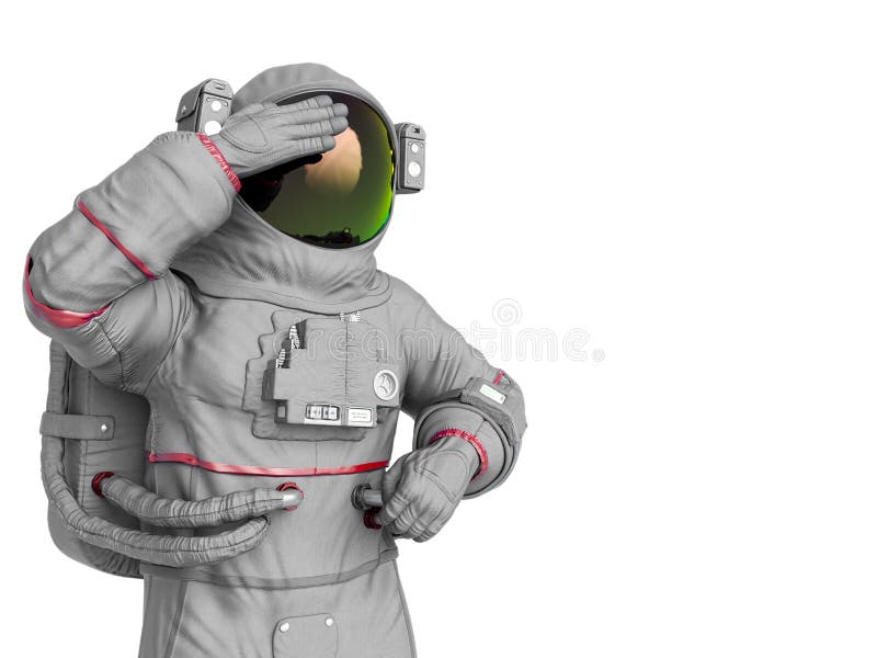 Astronaut Thinking with Copy Space Stock Illustration - Illustration of ...